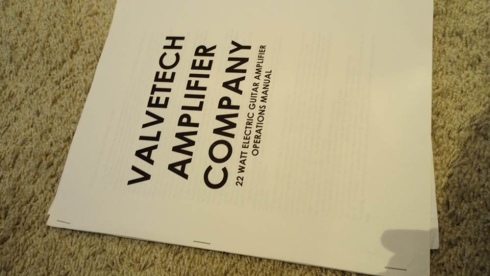 Any Valvetech amp owners in need of an original manual... - Hamer Fan ...